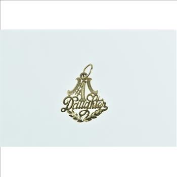 14K #1 Number One Daughter Word Cut Out Yellow Gold Charm/Pendant ...