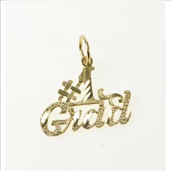 14K #1 Number One Grad Graduation Graduate Yellow Gold Charm/Pendant ...