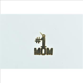 14K #1 Number One Mom Mother's Day Yellow Gold Charm/Pendant | Property ...
