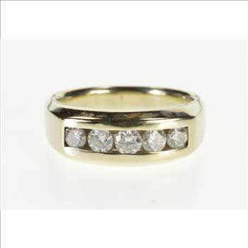 14K 1.00 Ctw Channel Inset Diamond Wedding Band White Gold Ring, Size 9 ...