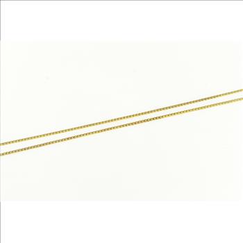 14K 1.0mm Thick Box Chain Vintage Square Link Yellow Gold Necklace 18 ...