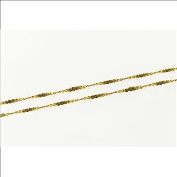14K 1.2mm Rolling Serpentine Flat Wavy Chain Yellow Gold Necklace 16.25 ...