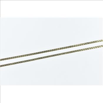 14K 1.3mm Pressed Square Flat Box Chain Yellow Gold Necklace 19.25 ...