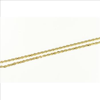 14K 1.5mm Classic Vintage Rope Link Chain Yellow Gold Necklace 17.75 ...