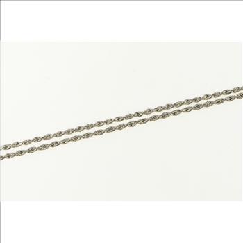14K 1.5mm Rolling Rope Twist Link Chain White Gold Necklace 18 ...