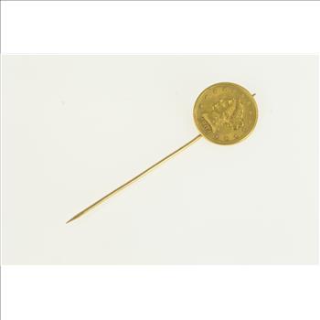 14K 1904 $2.50 Liberty Head Gold Coin Yellow Gold Stick Pin | Property Room