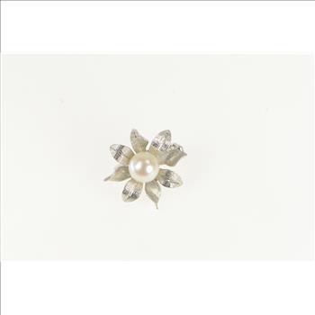 14K 1950's Pearl Ornate Flower Box Clasp White Gold Clasp | Property Room