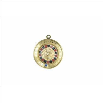 14K 1960's Articulated Roulette Wheel Yellow Gold Charm/Pendant ...