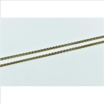 14K 2.0mm Thick Wheat Chain Palma Link Yellow Gold Necklace 21 ...