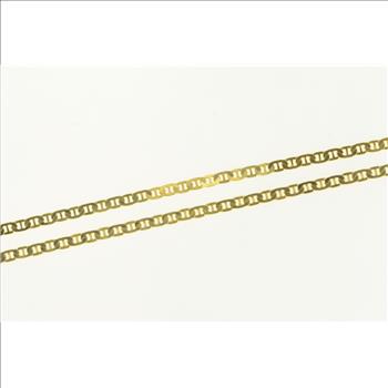 14K 2.1mm Anchor Link Vintage Flat Chain Yellow Gold Necklace 14 ...