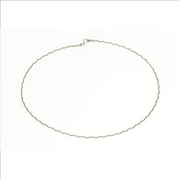 14K 2.2mm Ball Twist Wire Chain Link Choker White Gold Necklace 16 ...