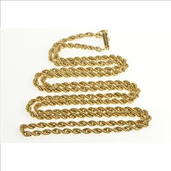 14K 3.1mm Thick Fancy Rope Spiral Chain Yellow Gold Necklace 31.25 ...