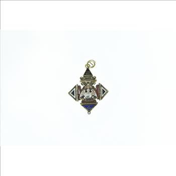 14K 32 Degr. Masonic Enamel Articulated Eagle Yellow Gold Charm/Pendant ...