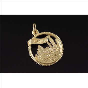 14K 3.9g Vintage 'Toronto' Canada City Profile Yellow Gold Charm ...