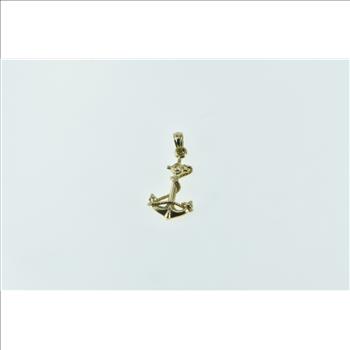 14K 3D Anchor Hope Symbol Vintage Yellow Gold Pendant | Property Room
