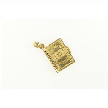 14K 3D Articulated 10 Commandments Hebrew Book Yellow Gold Charm ...