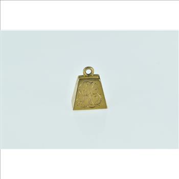 14K 3D Articulated Bell Victorian Monogrammed Yellow Gold Charm/Pendant ...