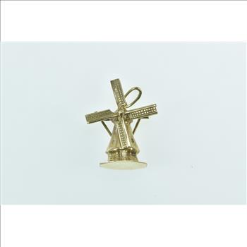 14K 3D Articulated Dutch Windmill Vintage Yellow Gold Charm/Pendant ...