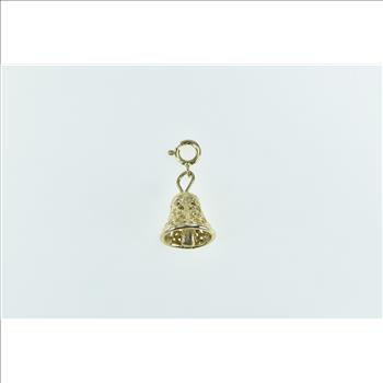 14K 3D Articulated Filigree Wedding Bell Yellow Gold Charm/Pendant ...