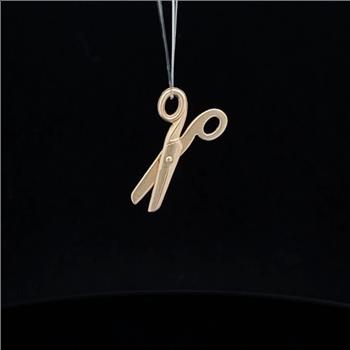 14K 3D Articulated Scissors Craft Stylist Yellow Gold Charm/Pendant ...