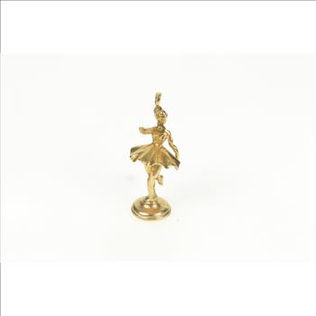 14K 3D Dancer Dance Ballerina Ballet Retro Yellow Gold Charm/Pendant ...