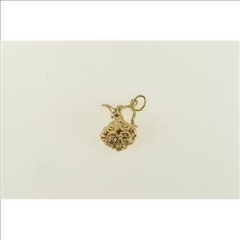 14K 3D Filigree Pitcher Vase Ornate Yellow Gold Charm/Pendant ...