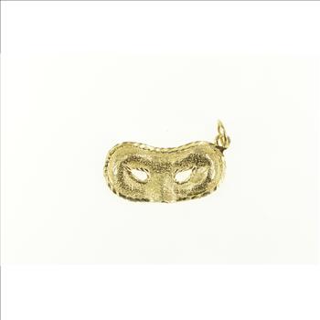 14K 3D Masquerade Mask Secret Symbol Yellow Gold Charm/Pendant ...