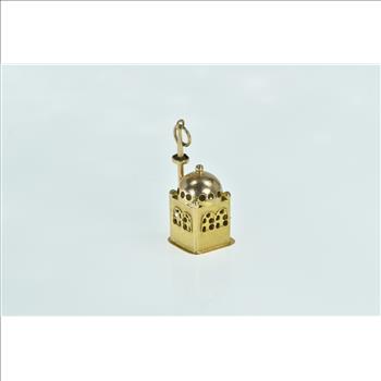 14K 3D Mosque Ornate House of Prayer Islamic Yellow Gold Charm/Pendant ...