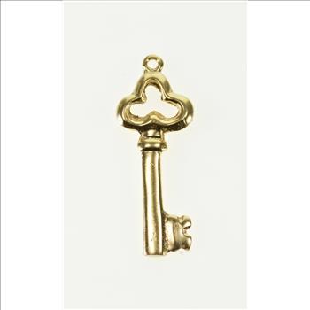 14K 3D Skeleton Key Yellow Gold Charm/Pendant | Property Room