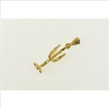 14K 3D Textured Saguaro Cactus Desert Motif Yellow Gold Charm/Pendant ...