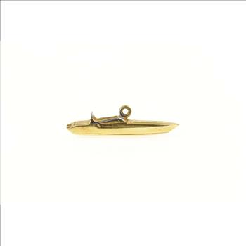 14K 3D Two Tone Speed Boat Boating Yellow Gold Charm/Pendant | Property ...