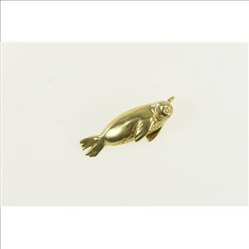 14K 3D Walrus Manatee Seal Ocean Animal Yellow Gold Charm/Pendant ...
