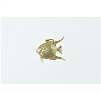 14K Angel Fish Tropical Tang Ocean Motif Yellow Gold Charm/Pendant ...