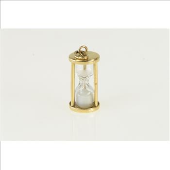 14K Articulated 3D Hourglass Time Symbol Yellow Gold Charm/Pendant ...