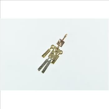 14K Articulated Squared Puppet Stick Figure Man Yellow Gold Charm ...