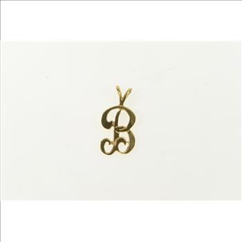 14K B R Monogram Cursive Letter Initial Vintage Yellow Gold Charm ...