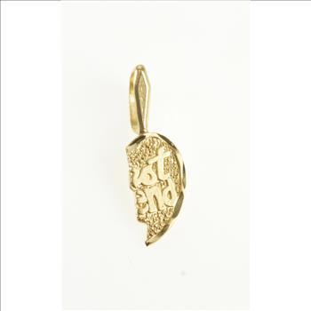 14K Best Friend Half Heart Friendship Yellow Gold Charm/Pendant ...