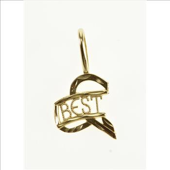 14K Best Friend Half Heart Friendship Yellow Gold Charm/Pendant ...