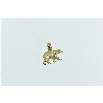14K Brown Bear Grizzly Mountain Predator Animal Yellow Gold Charm ...