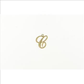 14K C Cursive Letter Initial Monogram Name Yellow Gold Charm/Pendant ...