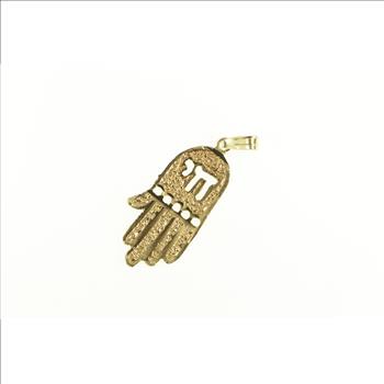 14K Chai Hebrew Hamsa Protection Symbol Yellow Gold Charm/Pendant ...