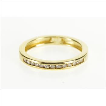 14K Classic Diamond Channel Inset Wedding Band Yellow Gold Ring, Size 5 ...