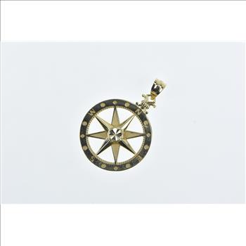 14K Compass Direction Destiny Symbol Yellow Gold Charm/Pendant ...