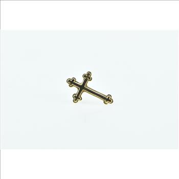 14K Cross Christian Faith Symbol Religious Lapel Yellow Gold Pin/Brooch ...
