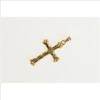 14K Cross Christian Faith Traditional Jesus Yellow Gold Charm/Pendant ...
