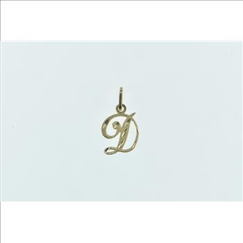 14K D Cursive Letter Initial Monogram Name Yellow Gold Charm/Pendant ...