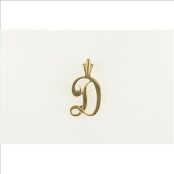 14K D Cursive Letter Initial Name Monogram Yellow Gold Charm/Pendant ...