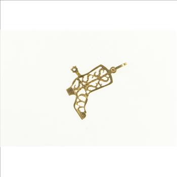 14K Diamond Cut Filigree Cowboy Boot Spur Yellow Gold Charm/Pendant ...