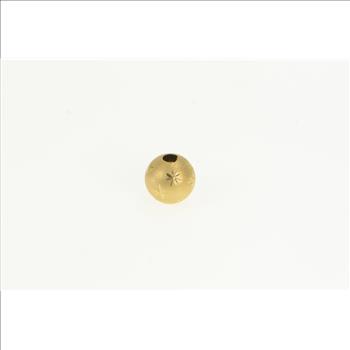 14K Diamond Cut Flower Ball Bead Sphere Yellow Gold Charm/Pendant ...