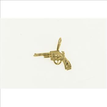 14K Diamond Cut Revolver Pistol Vintage Gun Yellow Gold Charm/Pendant ...